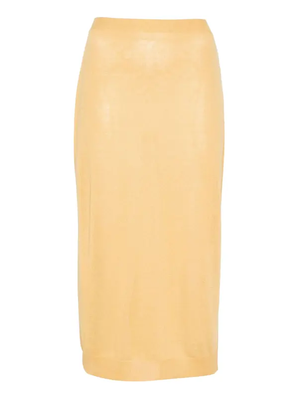 Fabiana Filippi Fine-knit Midi Skirt - Yellow
