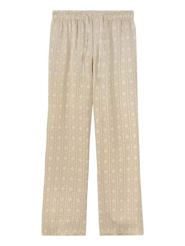 Palm Angels Monogram-jacquard Wide-leg Trousers - Neutrals