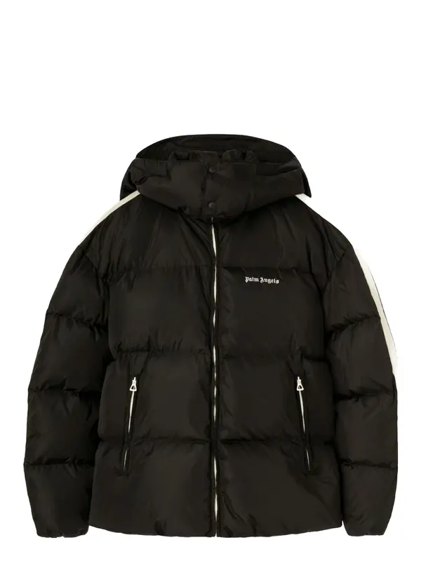 Palm Angels Logo-embroidered Puffer Jacket - Black