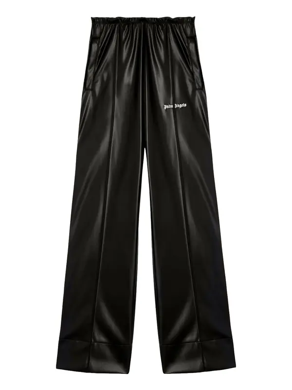 Palm Angels Logo-embroidered Wide-leg Track Pants - Black
