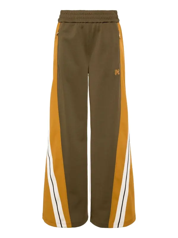Palm Angels Logo-embroidered Colourblock Track Pants - Brown