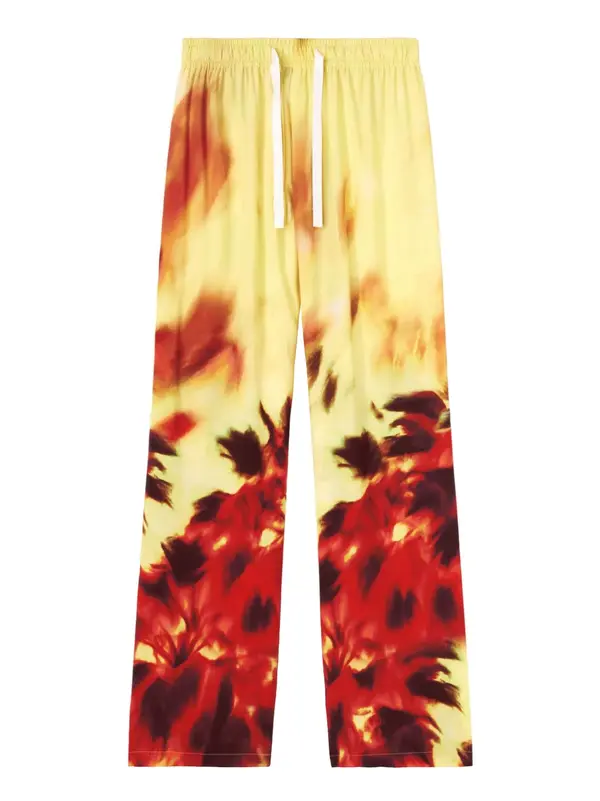 Palm Angels Abstract-print Track Pants - Yellow