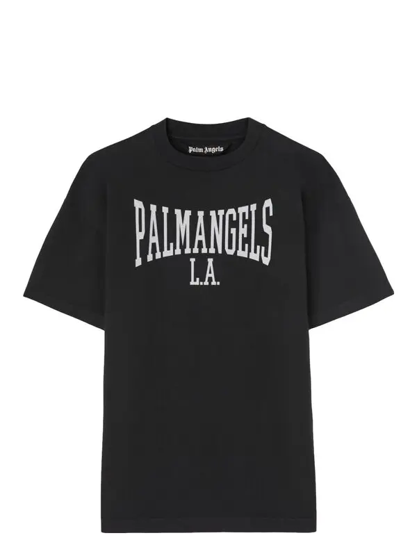Palm Angels Logo-print Cotton T-shirt - Black