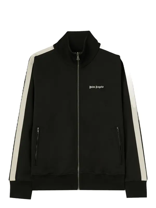 Palm Angels Logo-embroidered Zip-up Track Jacket - Black