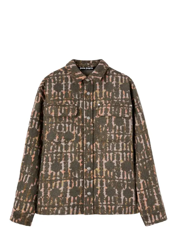Palm Angels Monogram-pattern Jacket - Green