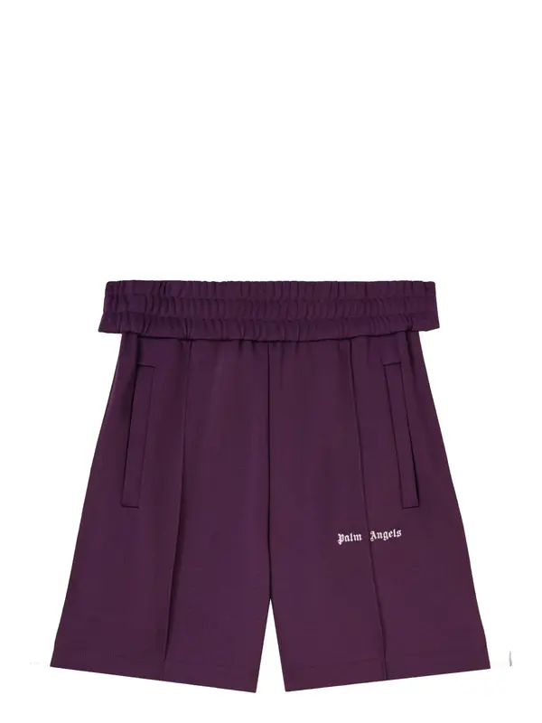 Palm Angels Logo-embroidered Stripe-detail Shorts - Purple