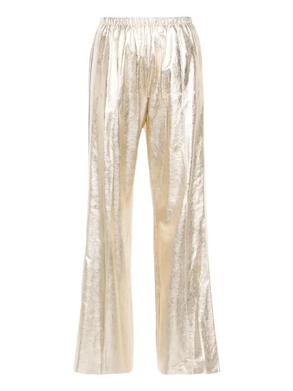 Palm Angels Side-stripe Leather Track Pants - Gold