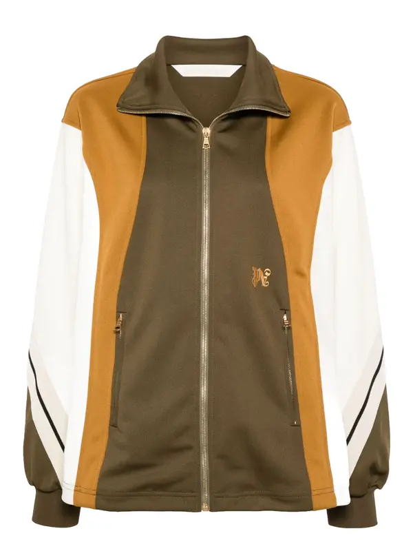 Palm Angels Monogram-embroidered Colourblock Track Jacket - Brown