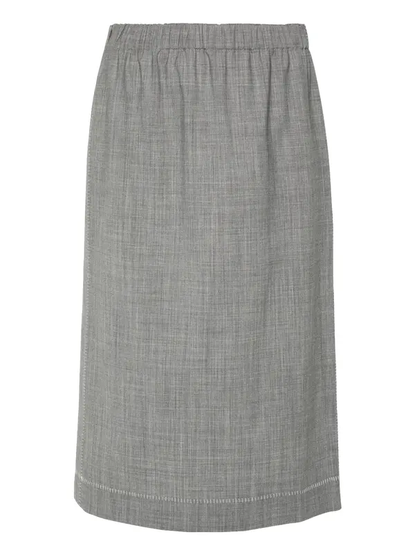 Fabiana Filippi Decorative-stitching Chambray Skirt - Grey