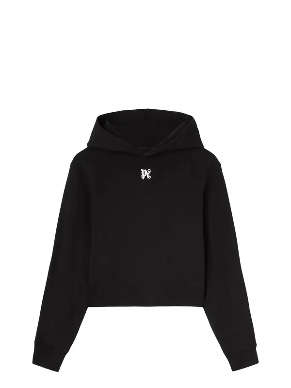Palm Angels Wings Cotton Hoodie - Black
