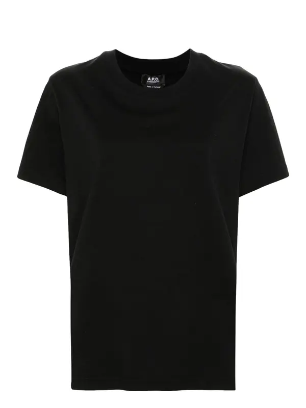 A.p.c. Logo-embroidered T-shirt - Black