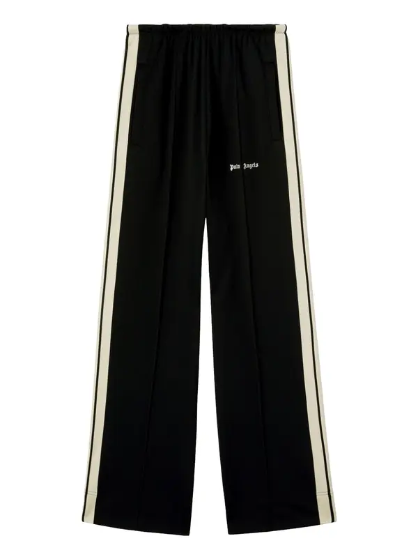 Palm Angels Logo-embroidered Wide-leg Track Pants - Black