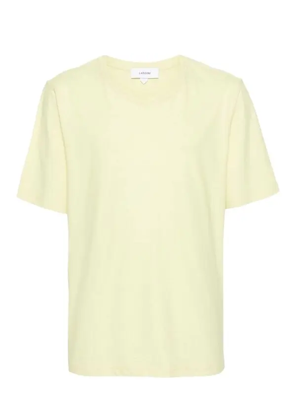LARDINI Round-neck Cotton T-shirt - Yellow