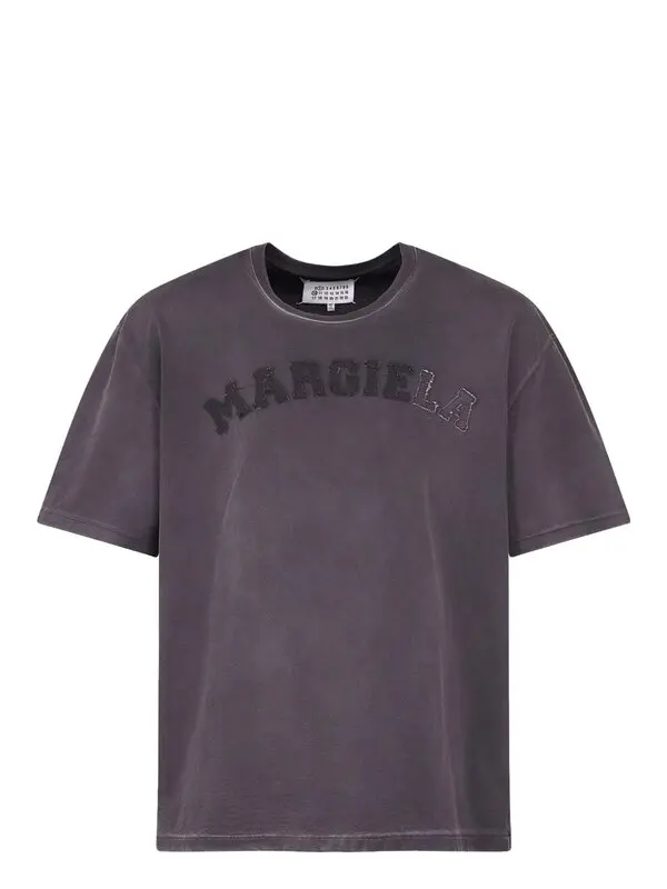 MAISON MARGIELA Logo-embroidered Cotton T-shirt - Black