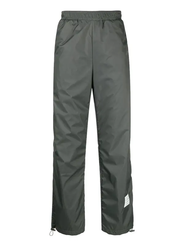 Thom Browne Logo-patch Sheer-ripstop Track Pants - Grey