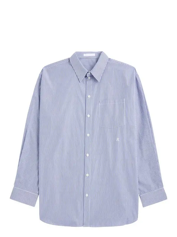 Helmut Lang Striped Cotton-poplin Shirt - Blue