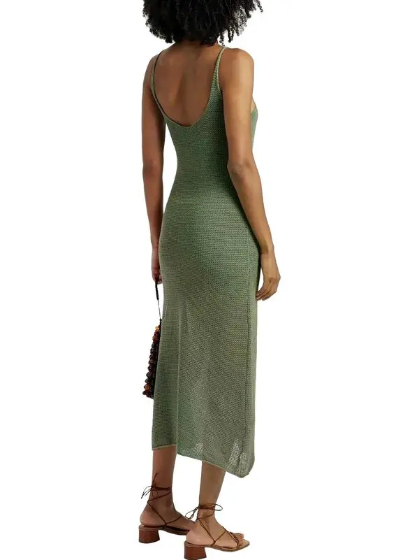 Onia Linen Midi Slip Dress - Grey Green