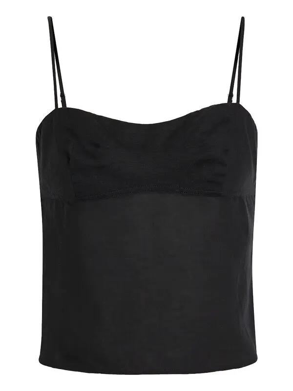 Onia Linen And Lyocell-blend Camisole - Black