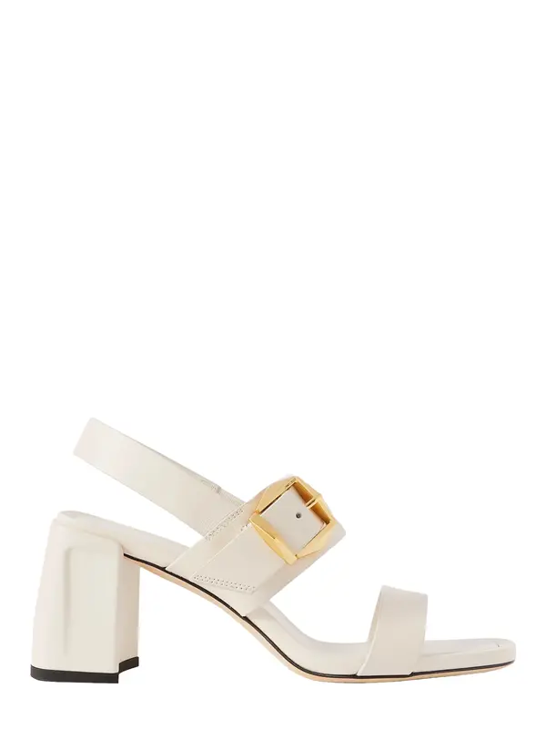 JIMMY CHOO Hawke 70 Leather Slingback Sandals - Cream