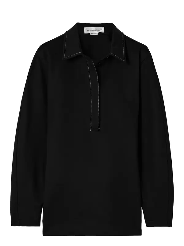 Victoria Beckham Buckled Ponte Shirt - Black
