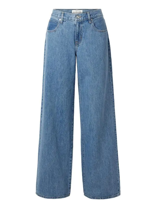 SLVRLAKE Mica Low-rise Wide-leg Jeans - Blue