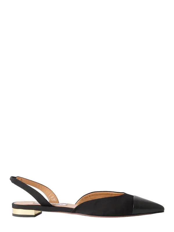 AQUAZZURA Milanese Slingback Flats - Black