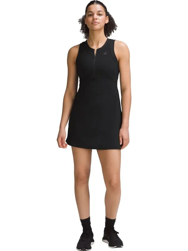 Lululemon Grid-texture Sleeveless Linerless Tennis Dress - Black