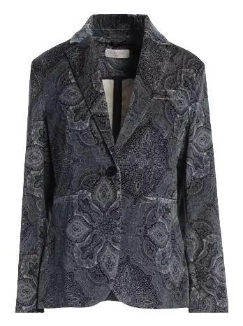 CIRCOLO 1901 Paisley Print Velvet Blazer - Navy