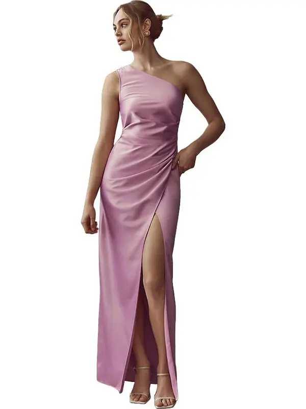 Bhldn Scottie One-shoulder Maxi Dress - Orchid Purple