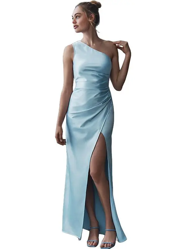 Bhldn Scottie One-shoulder Maxi Dress - Sky Blue