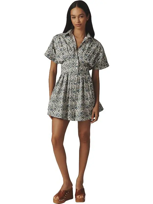 EXQUISE Tobie Mini Shirt Dress - All Over Floral