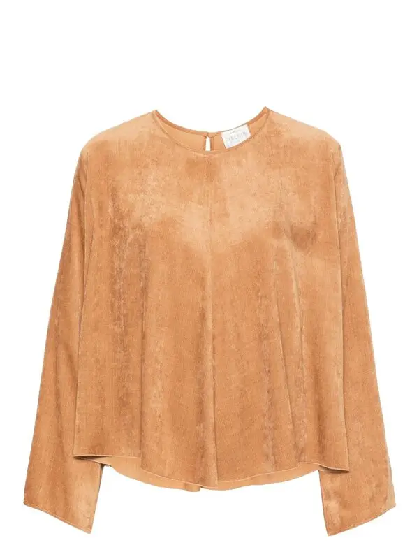 FORTE_FORTE Velvet Blouse - Brown