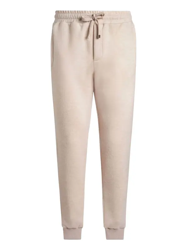 Etro Pegaso-embroidered Wool Jogging Trousers - Neutrals