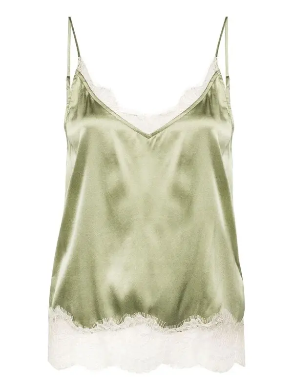 Max & Moi Tia Floral-lace Top - Green