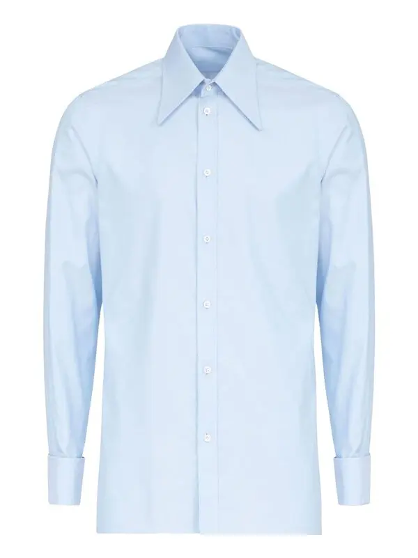 MAISON MARGIELA Oversized-collar Cotton Shirt - Blue