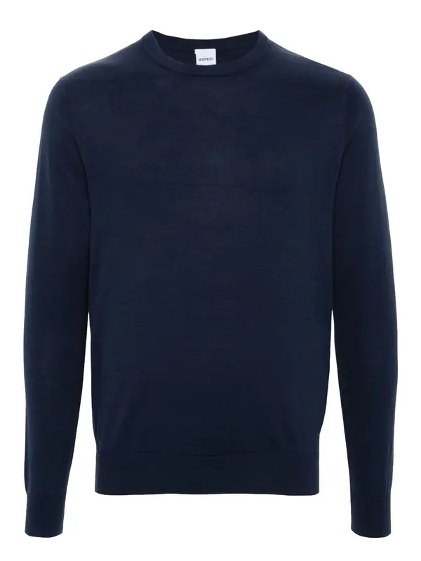 Aspesi Crew-neck Fine-knit Jumper - Blue
