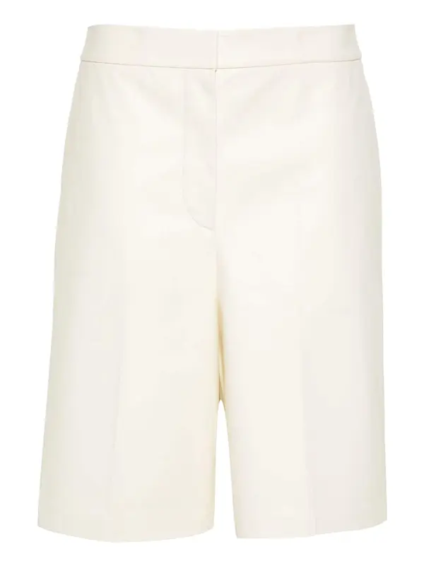 Fabiana Filippi Mid-rise Leather Shorts - White