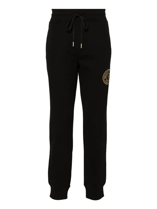 Versace Logo-embroidered Cotton Track Pants - Black