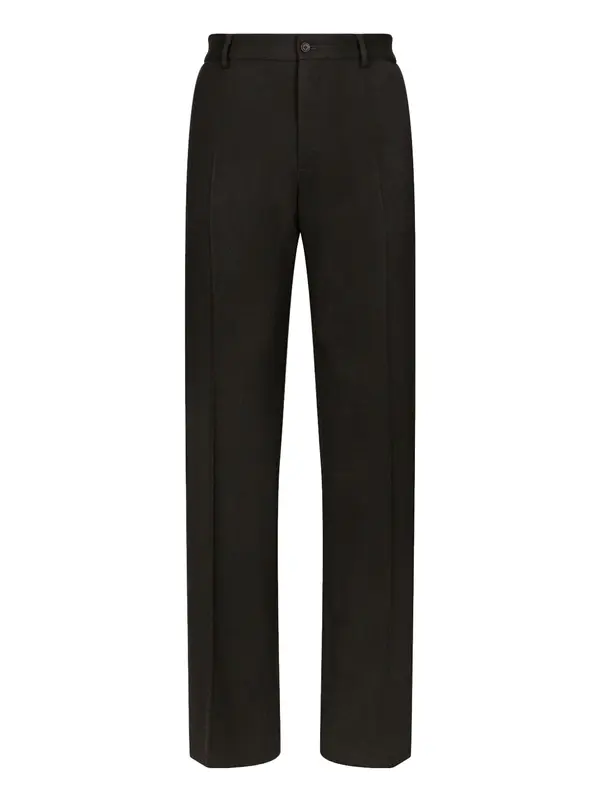 Dolce & Gabbana Straight-leg Wool Trousers - Black