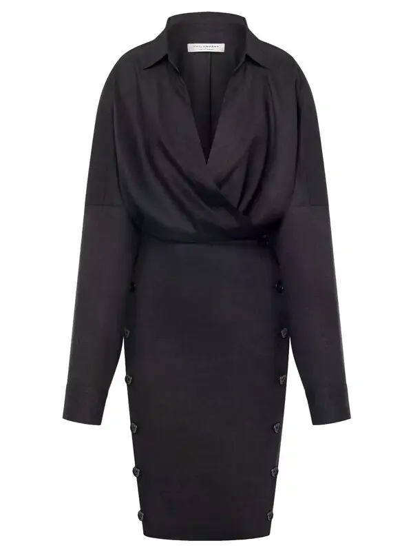Philosophy Di Lorenzo Serafini Long-sleeved Wrap Dress - Black