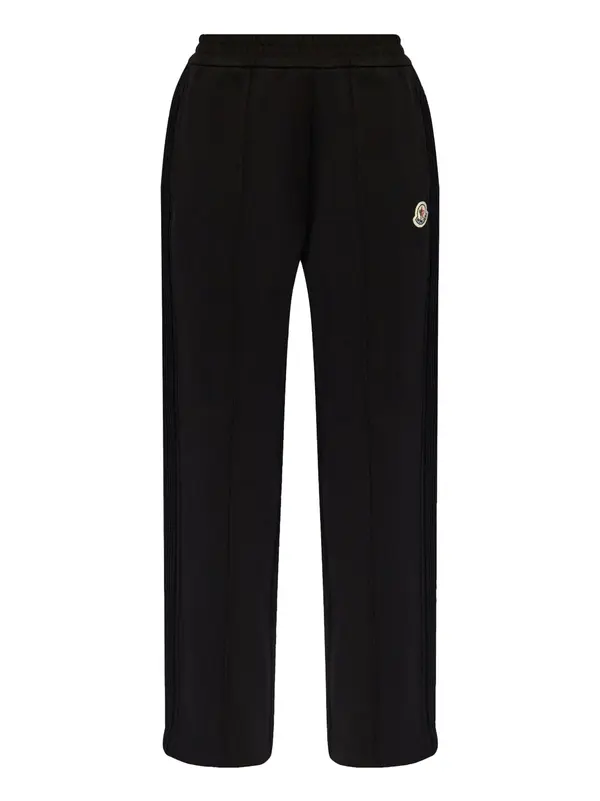 Moncler Logo-patch Virgin Wool Track Pants - Black