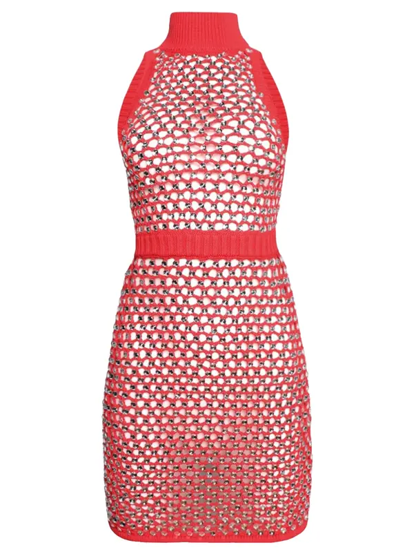 DIOTIMA Sly Open-knit Minidress - Red