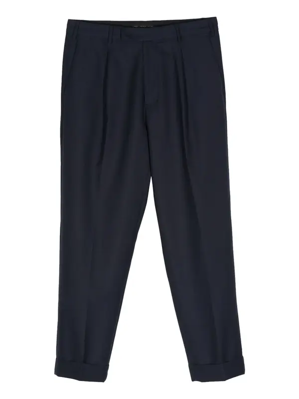 LOW BRAND Pleat-detailored Trousers - Blue