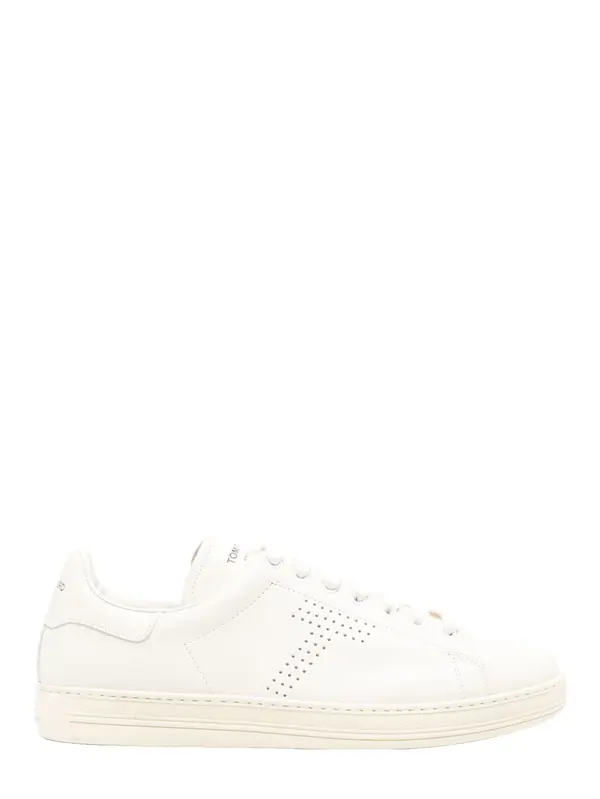 TOM FORD Perforated-logo Leather Sneakers - Neutrals