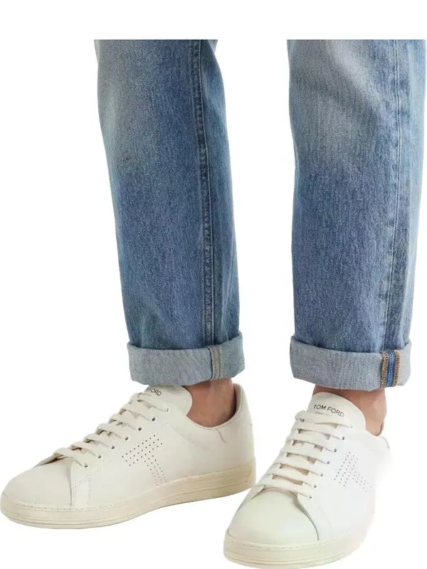 TOM FORD Warwick Leather Sneakers - Neutrals
