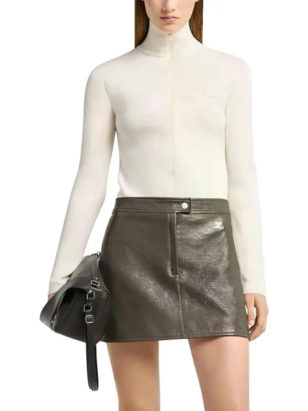 COURREGES Reedition Vinyl Mini Skirt - Green