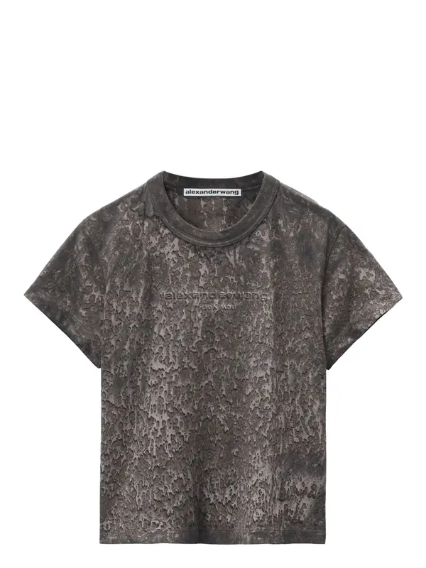 Alexander Wang Splatter-wash Cotton T-shirt - Grey
