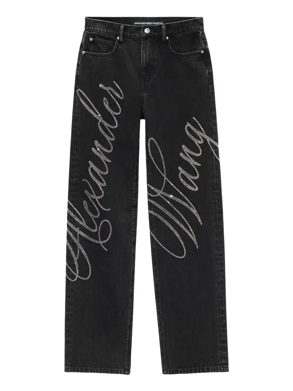Alexander Wang Ez Logo-embellished Jeans - Grey