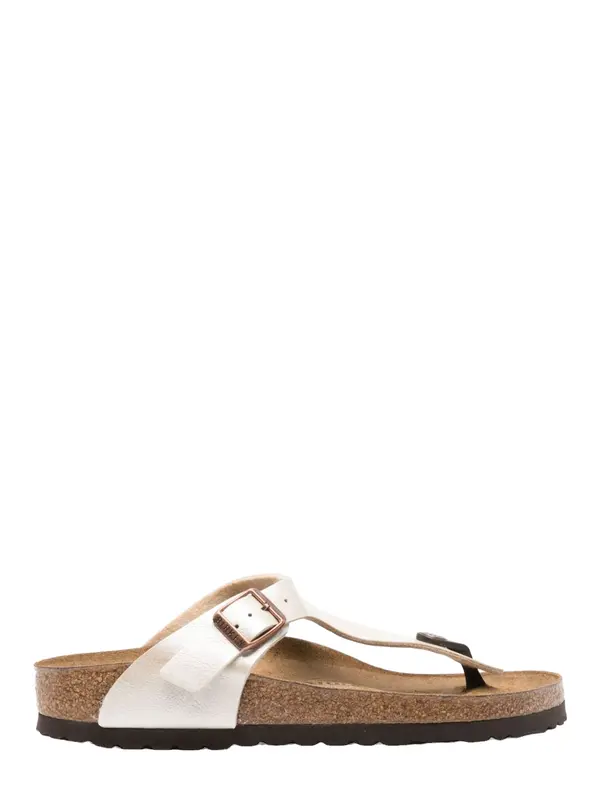 BIRKENSTOCK Gizeh Leather Slippers - Neutrals