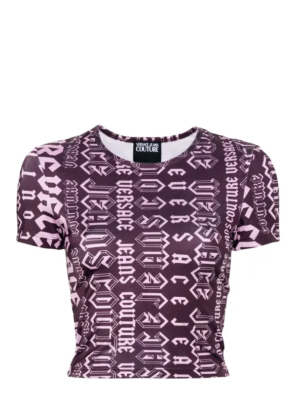 Versace Logomania Cropped T-shirt - Purple